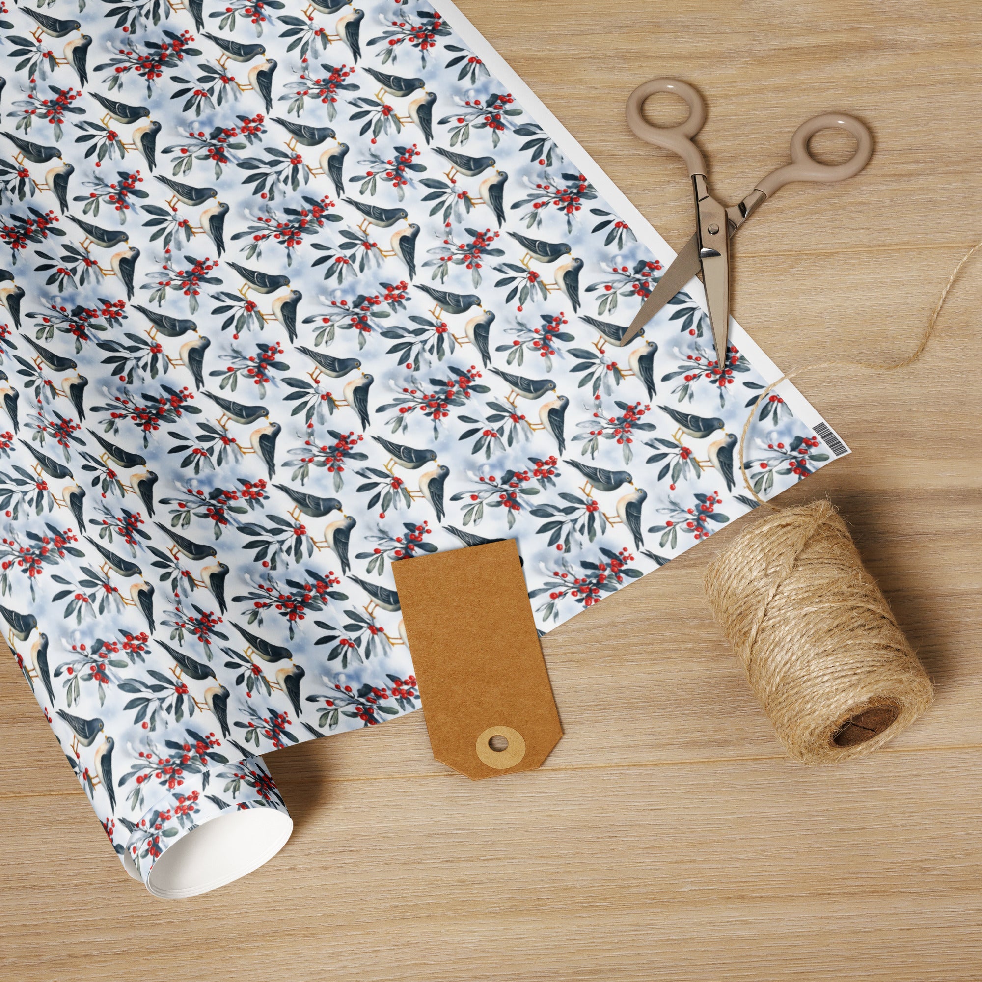 Two Turtle Doves Luxury Wrapping Paper | 12 Days of Christmas Artisan ...